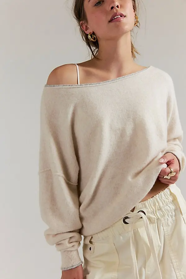 Free People See Me Pullover - Almond Milk Heather Combo | Editorialist